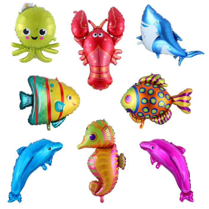 Large Fish Balloons Foil Shark Octopus Balloon Sea World Globos ...