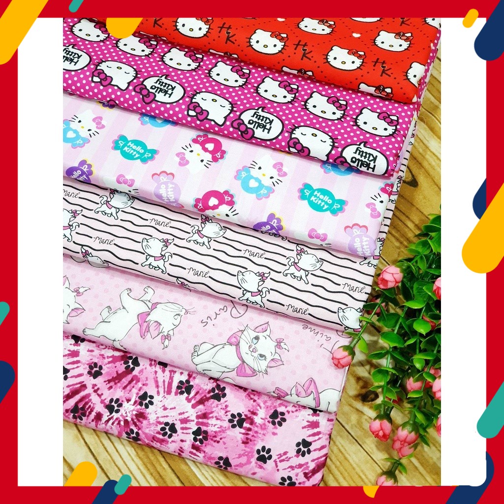 Hello Kitty Cat / Snoopy Dog Puppy Designer Cotton Kain Fabric Craft ...