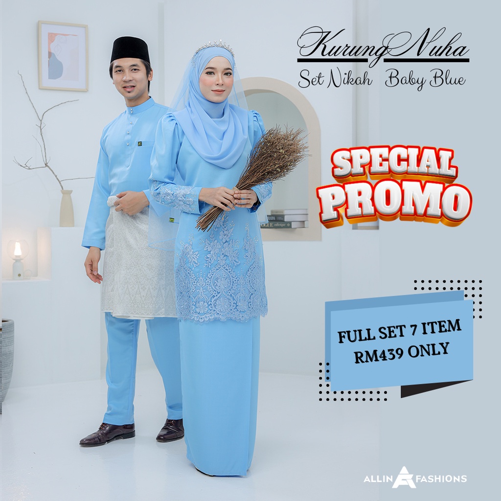 𝐅𝐔𝐋𝐋 𝐒𝐄𝐓 𝟕 𝐈𝐓𝐄𝐌 Baju Kurung Moden Nuha Set Nikah Tunang Bridal Colour ...