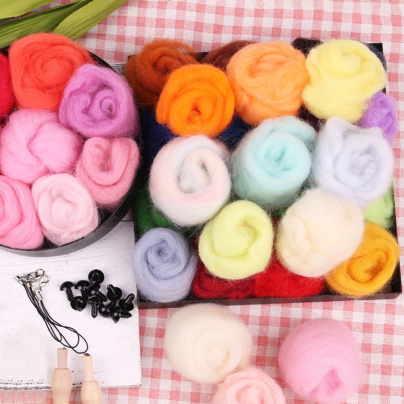 10g Wool Felt DIY Poking Needle Felt Wet Felt Colored Wool Material Bag ...