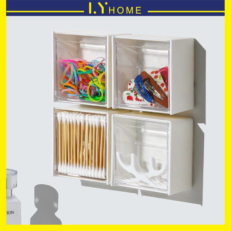 Wall Mounted Flip Storage Box Transparent Small Storage Organizers Box ...