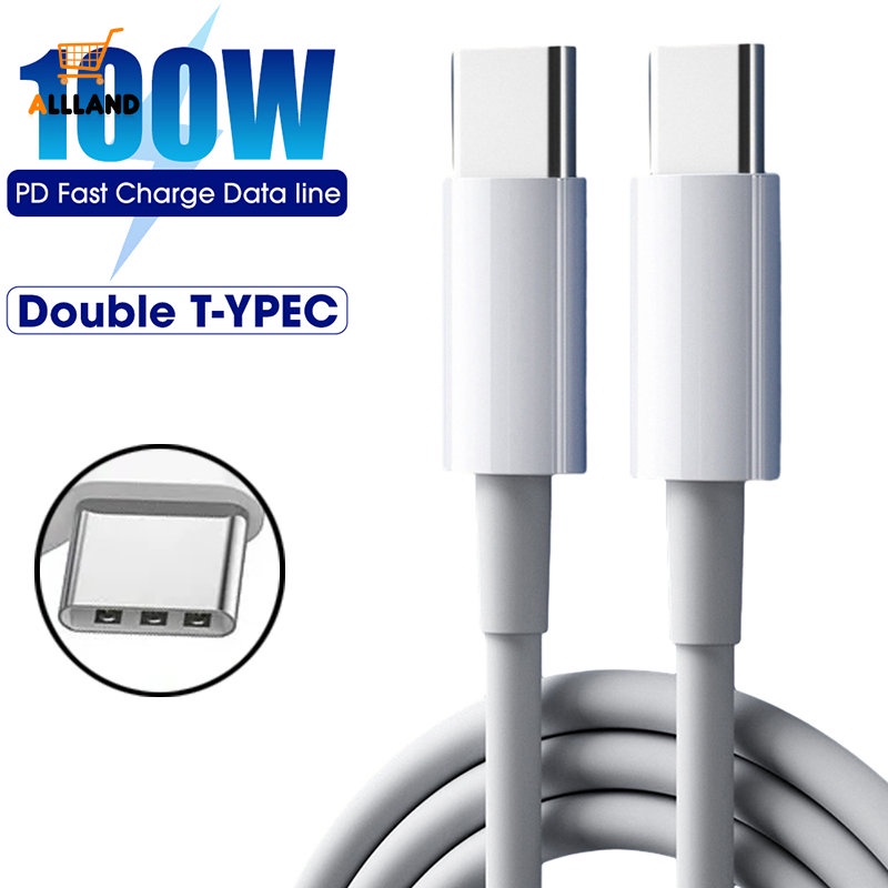 Dual TypeC 100W PD Mobile Phone Fast Charging Cable/ Laptop Tablet ...