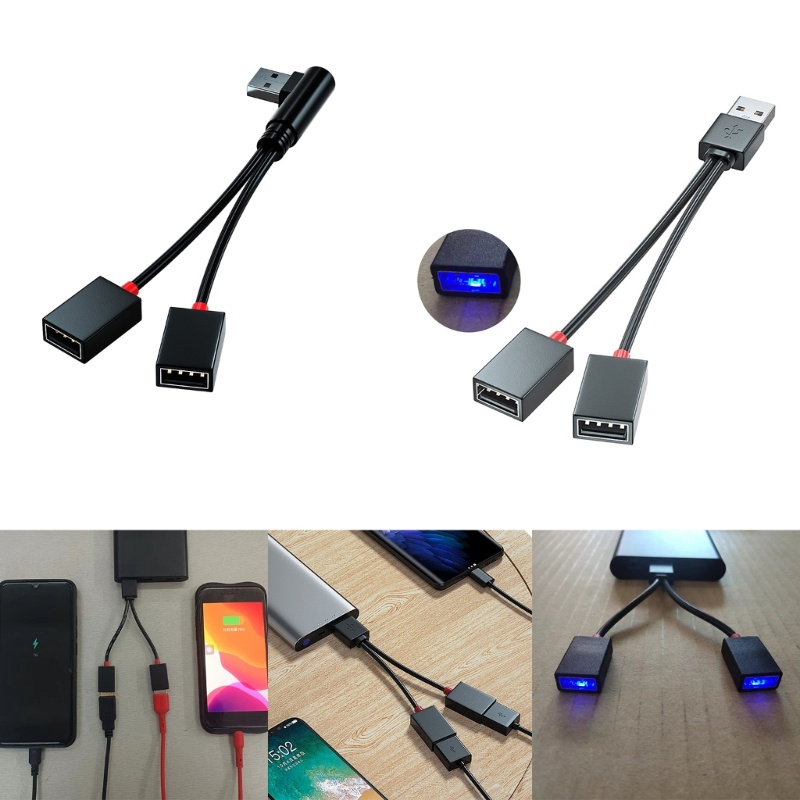 Kellnny USB Splitter Cable 1 Male Plug to 2 Female Socket USB Extension ...