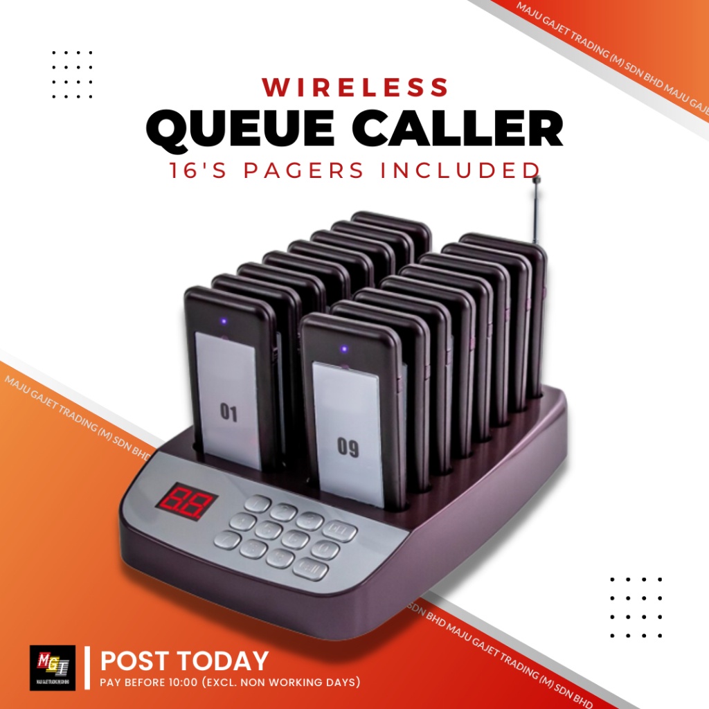 16PCS Pager Queue Number Calling System Caller Buzzer Paging Queuing Order System Restaurant ...