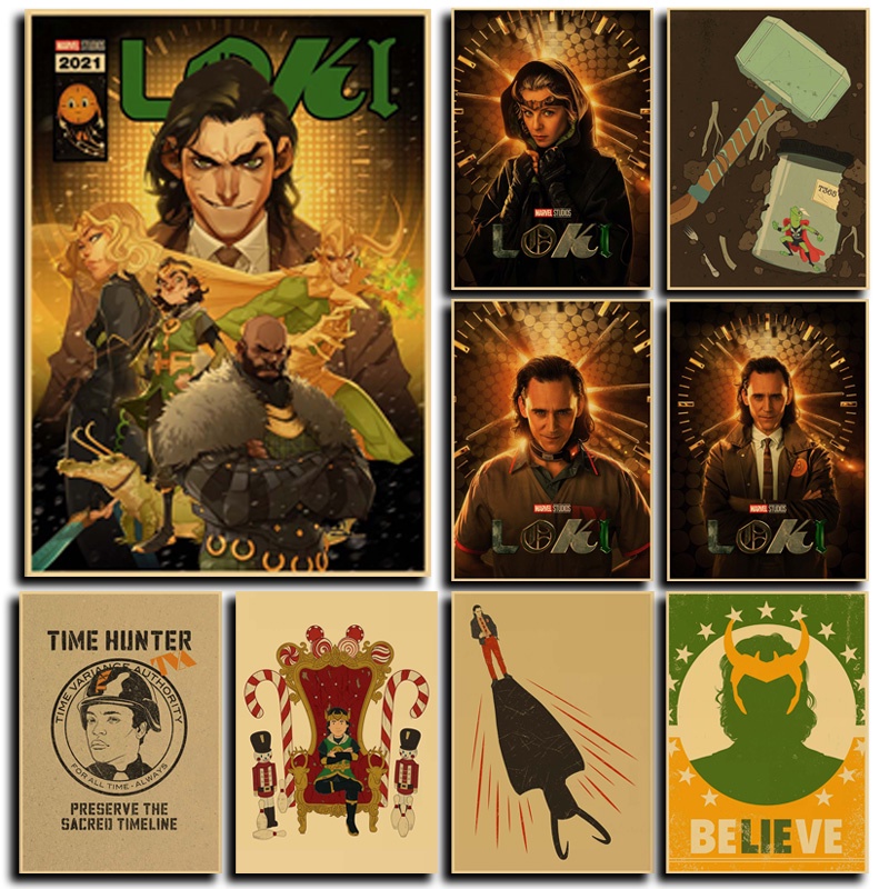 Popular Superhero Series American TV Series LOKI Kraft Paper Posters ...
