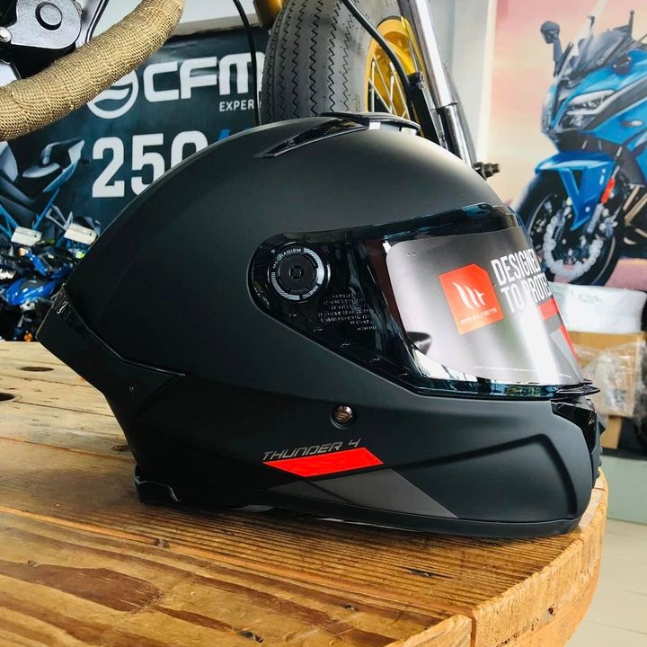 MT Helmet Thunder 4 Double Visor Fullface Helmet With Spoiler A1 Matte ...