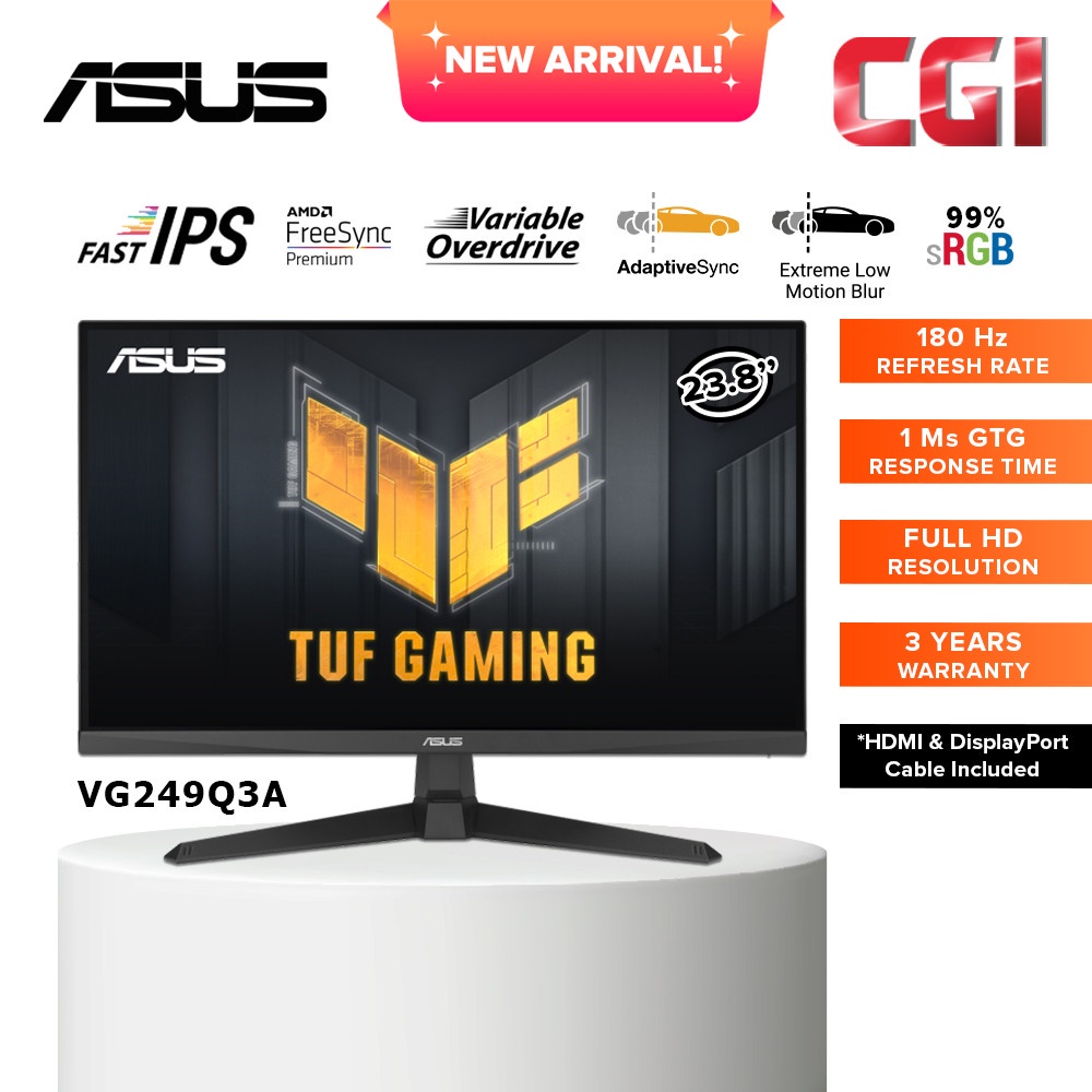 Asus 24" VG249Q3A TUF Gaming Fast IPS FHD 180Hz 1ms Freesync Premium ...