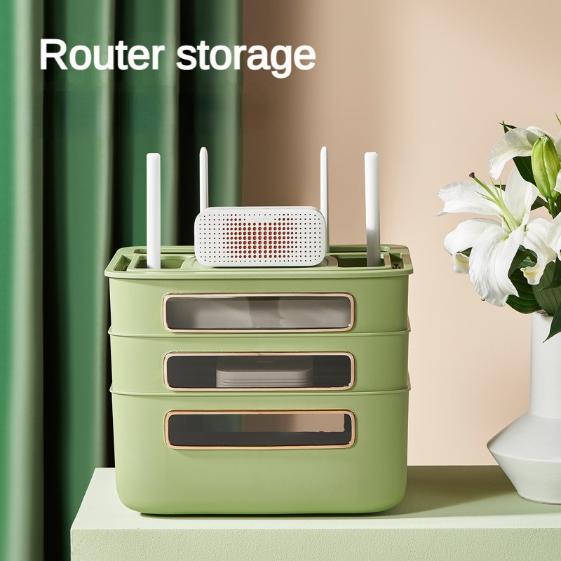 3 Layer Home WiFi Router Holder DVD Rack TV Box Shelf Wall Mount Router ...