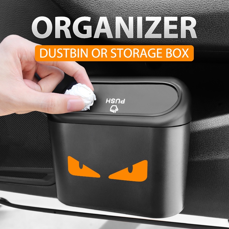 Portable Car Organizer Trash Bin Car Dustbin with Lid Automotive Trash ...