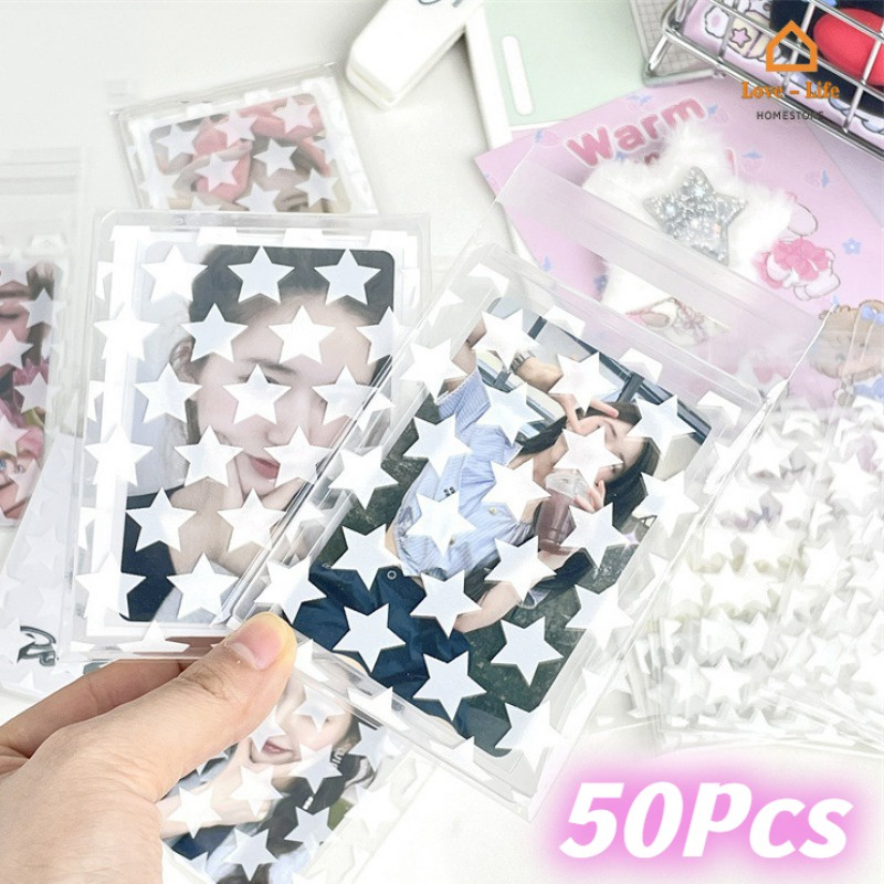 50Pcs/Pack Self-adhesive White Stars OPP Plastic Bags For Idol ...