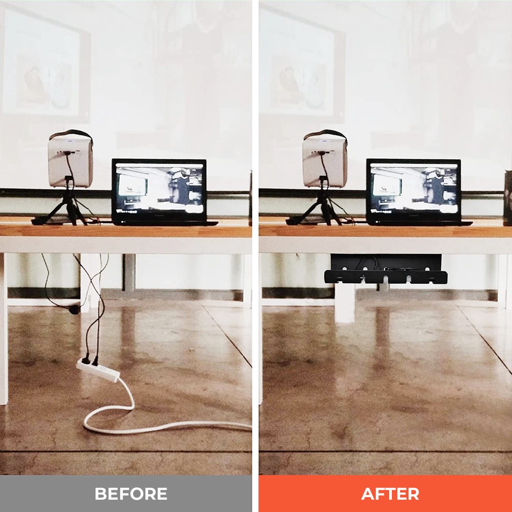 Rak Wayar Meja Under Desk Cable Management Tray Socket Extension Holder ...