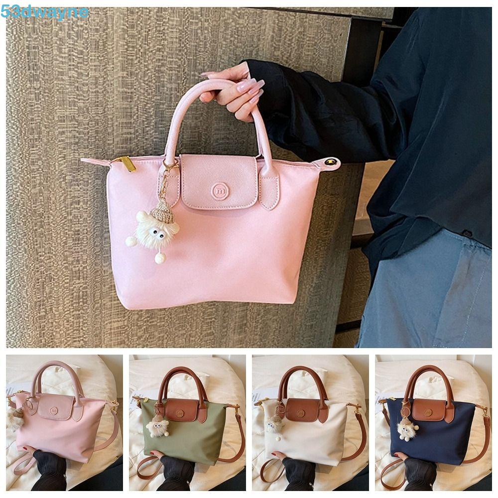 DWAYNE Nylon Mini Dumpling Bag, Zipper with Plush Pendant, Portable ...