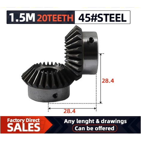 2pcs Bevel Gear 1.5M 20Teeth inner hole 8/10/12/14/15 mm gear 90 ...