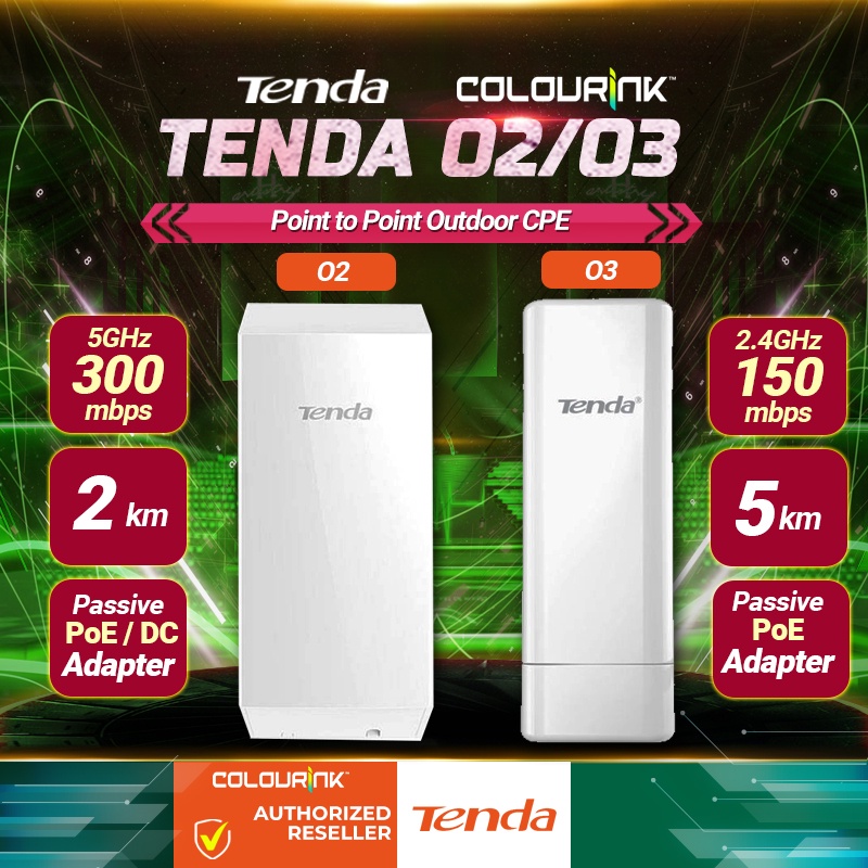 Tenda O3 up to 5KM Wi-Fi Bridge 2.4Ghz / 5.0Ghz Outdoor PoE Access ...