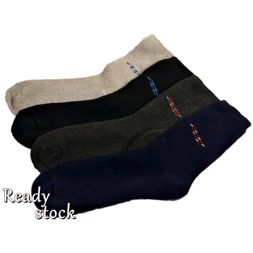 #A71 Black Men Socks Long Sock Working Unisex Stocking Lelaki Stoking ...