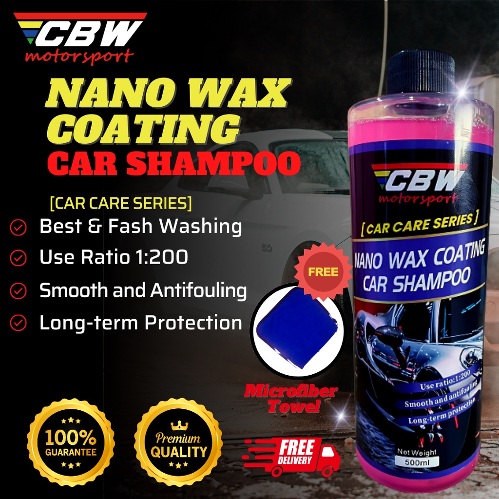 CBW Car Nano Shampoo 500ml Wash & Wax In 1 Step Car Wash Shampoo Wax ...