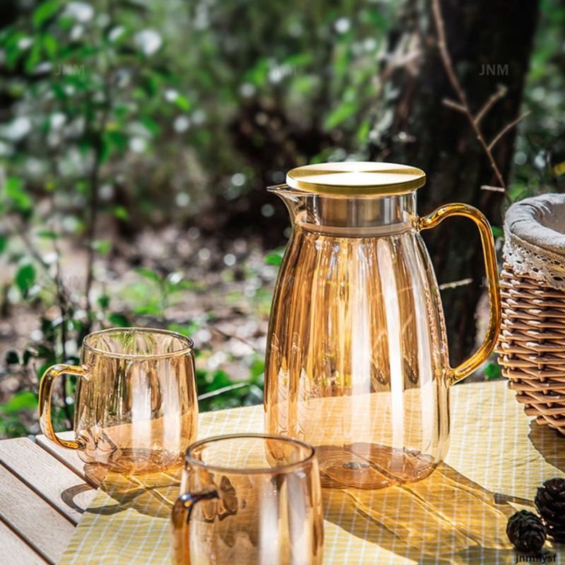 2.0L Lager Capacity Kettle Pumpkin Shape Water Jug Heat Resistant Glass ...