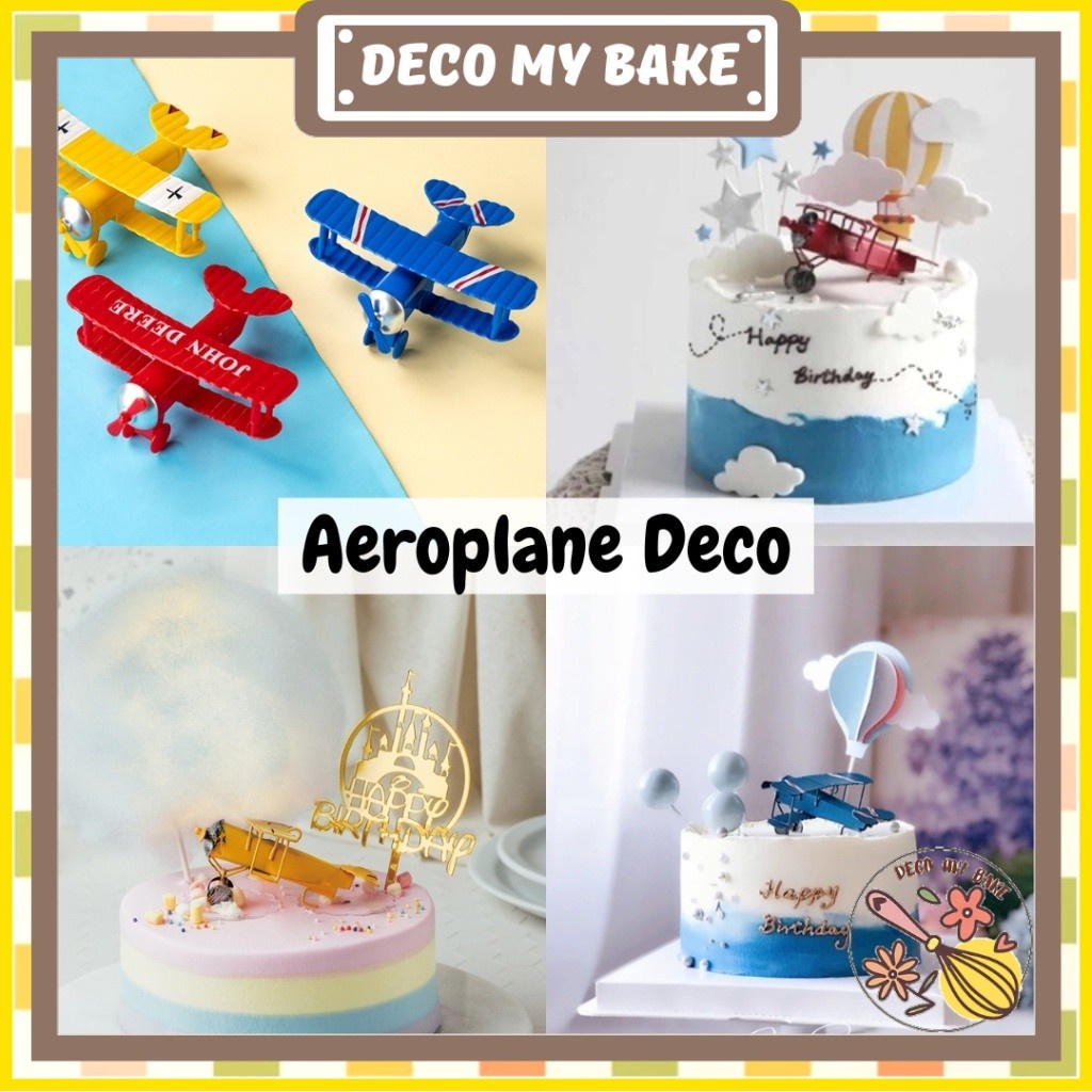 DMB Aircraft plane Airplane Aeroplane Cake Decoration Happy Birthday ...