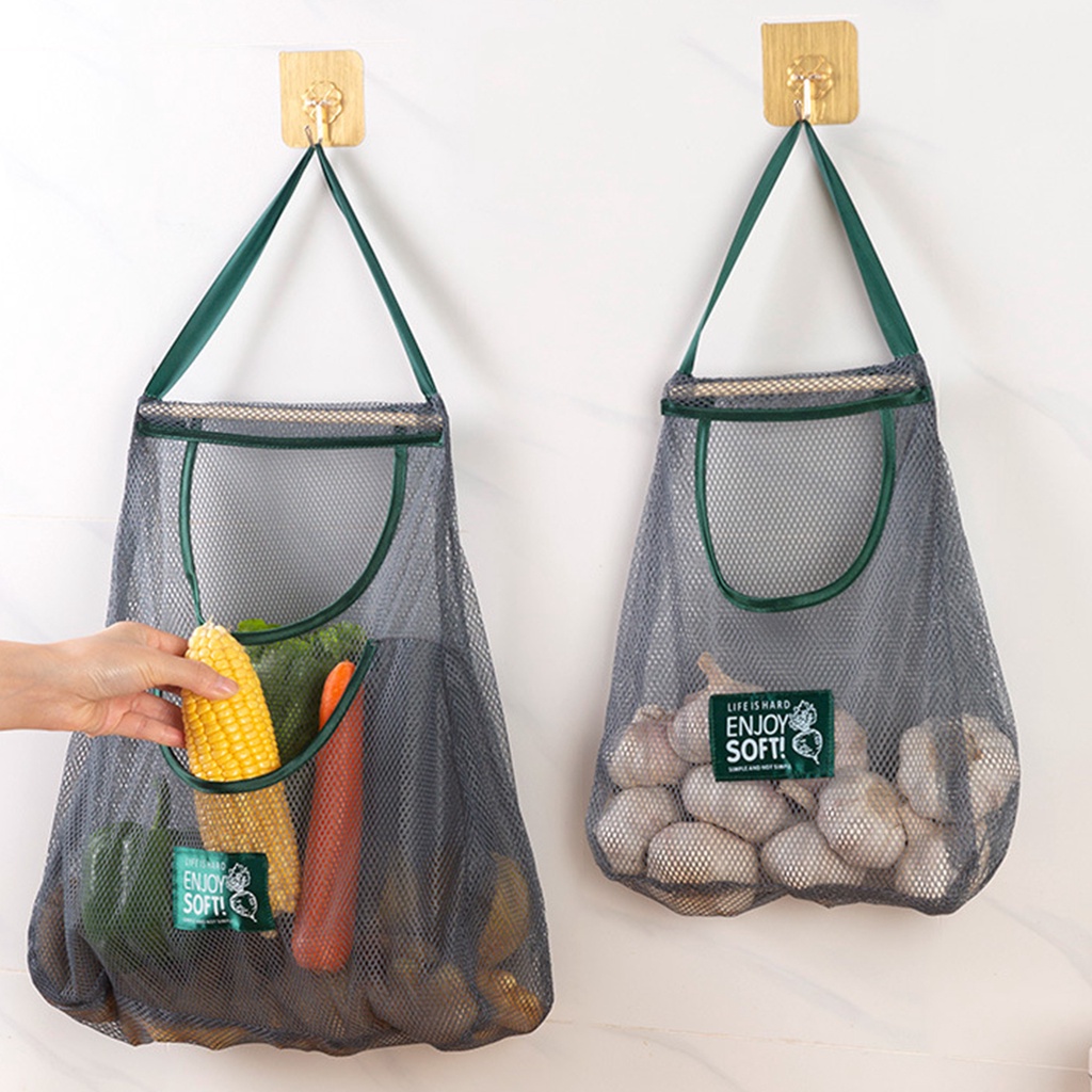 HG Reusable Kitchen Hanging Mesh Bag Home Fruit and Vegetable Storage ...