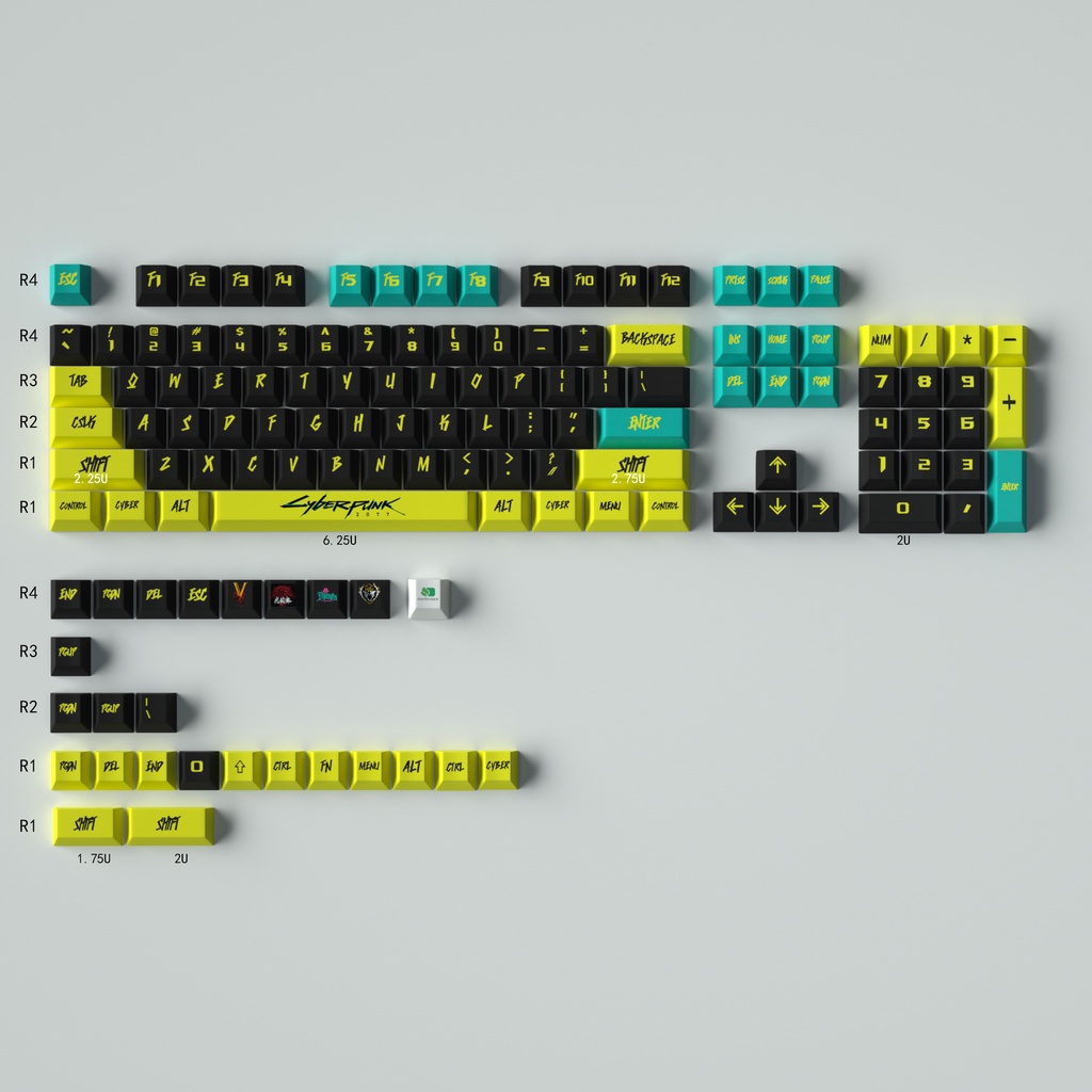 GMK Cyberpunk Keycap PBT Heat Sublimation Original Height Keycap ...