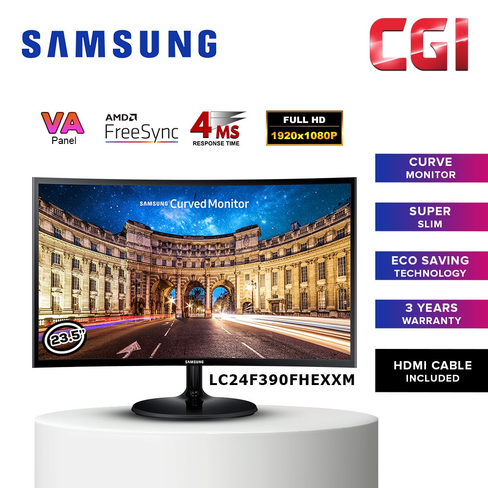 Samsung Curved FHD LED Monitor (23.5") LC24F390FHEXXM | Shopee Malaysia