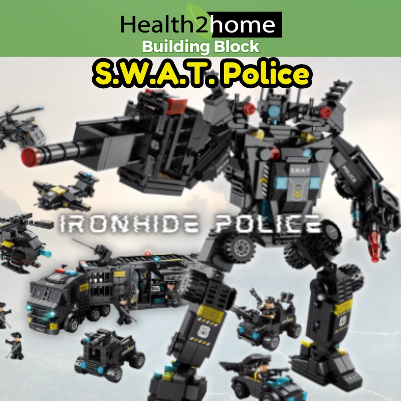 SWAT Transformer Building Block Robot Children Toy Block Set Optimus ...