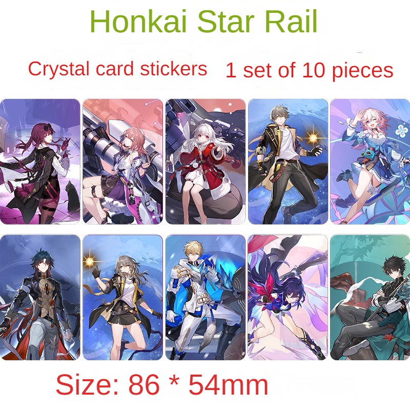 Honkai Star Rail Crystal Card Stickers 1 set of 10 small card stickers ...