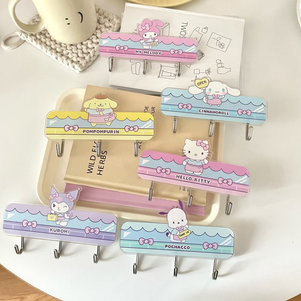 Cartoon Triple Hook Kitchen Hook Sanrio Melody Bathroom Hook Cute ...