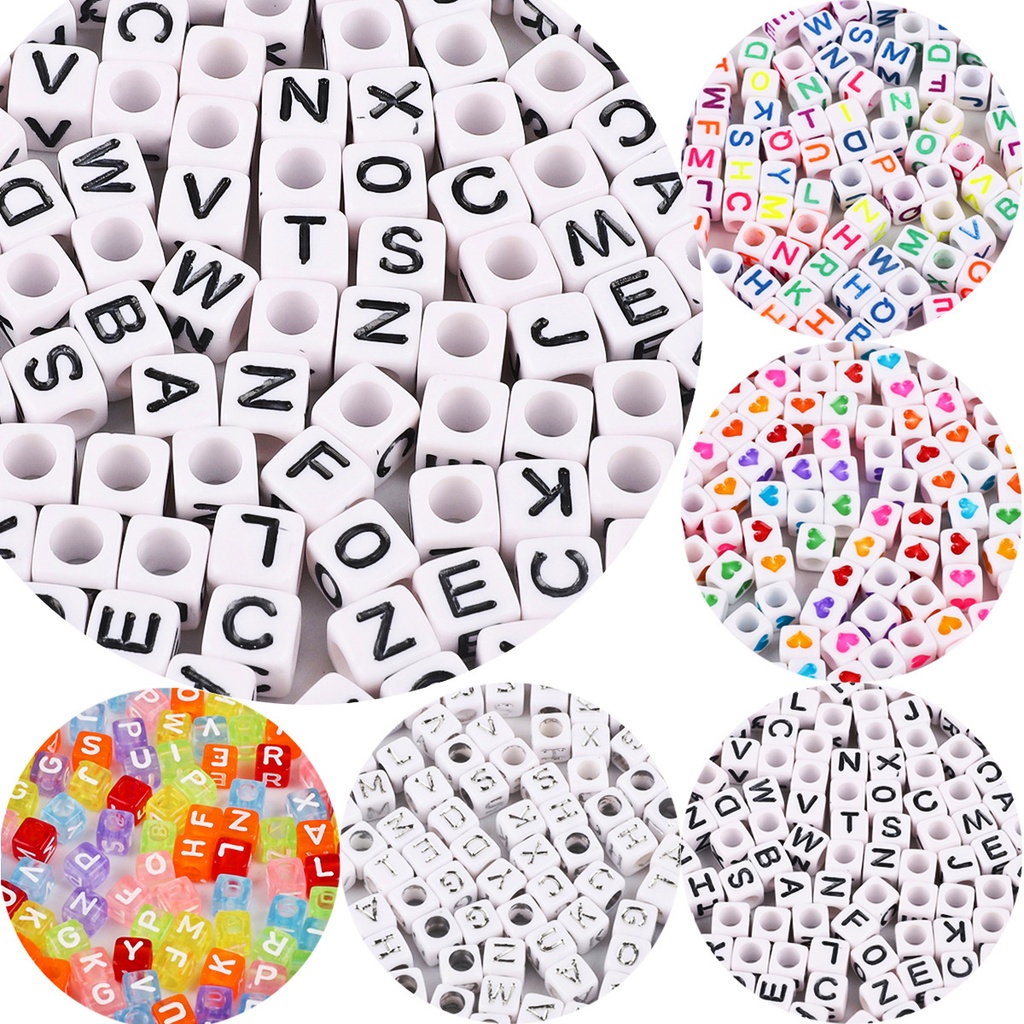 100 Acrylic Numbers English Letter Beads DIY Beads Jewelry Accessories ...