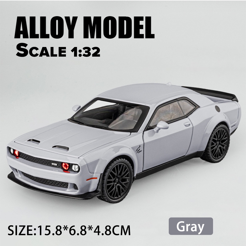KLT Scale 1/32 Dodge Challenger Hellcat SRT Muscular Hellcat Cars Metal ...