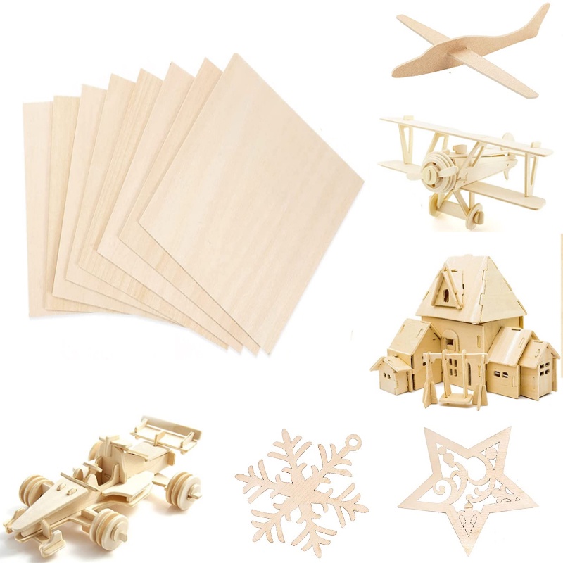 5pcs/set 100x100 plank model balsa wood for DIY house ship airplane ...