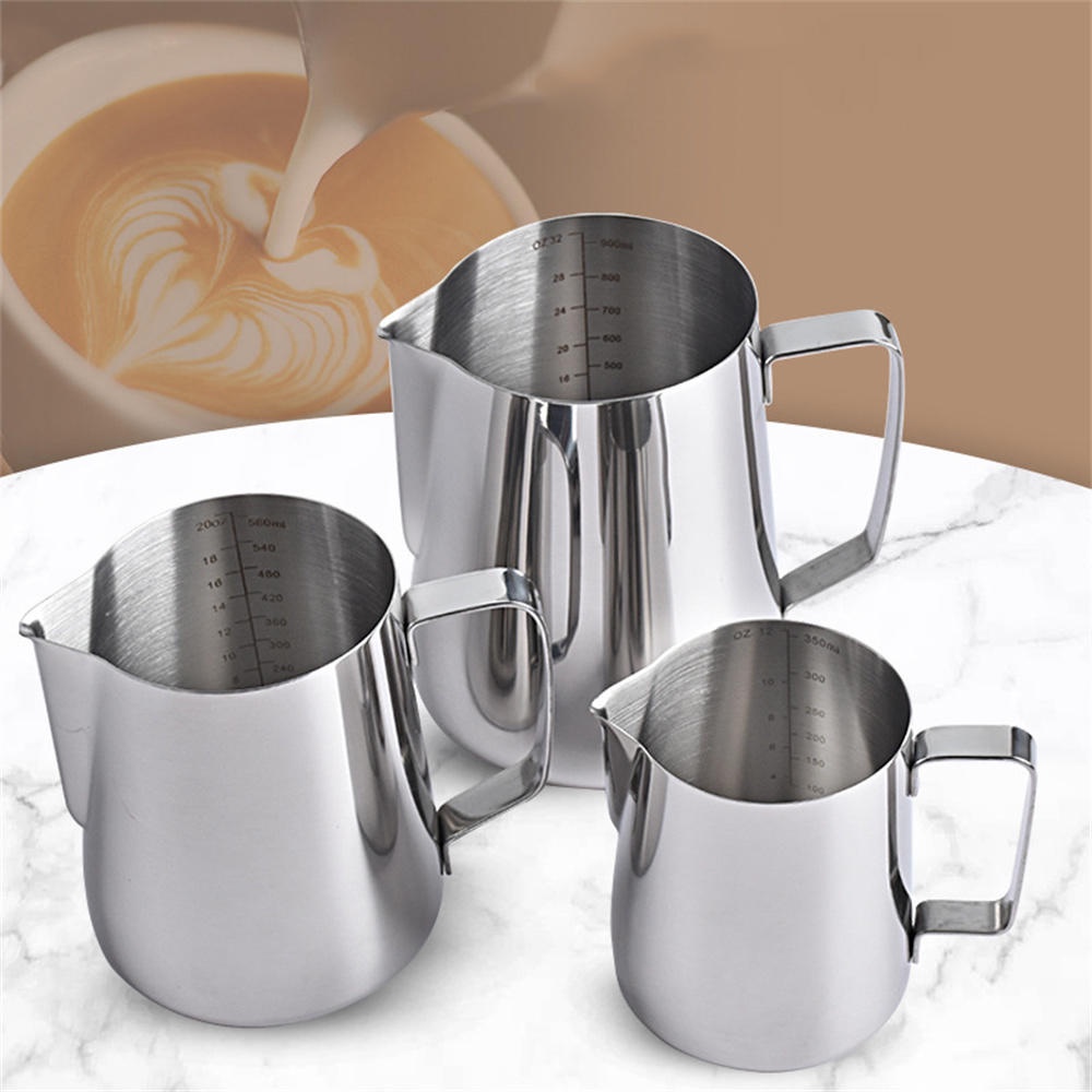 350ml/600ml/900ml Stainless Steel Coffee Milk Frothing Jug Latte Art ...