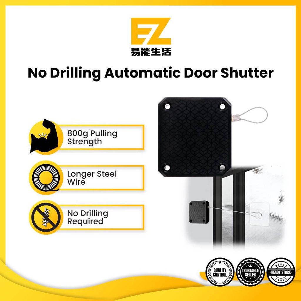 Non-Drilling Automatic Door Shutter - Easy Installation Door Closure ...