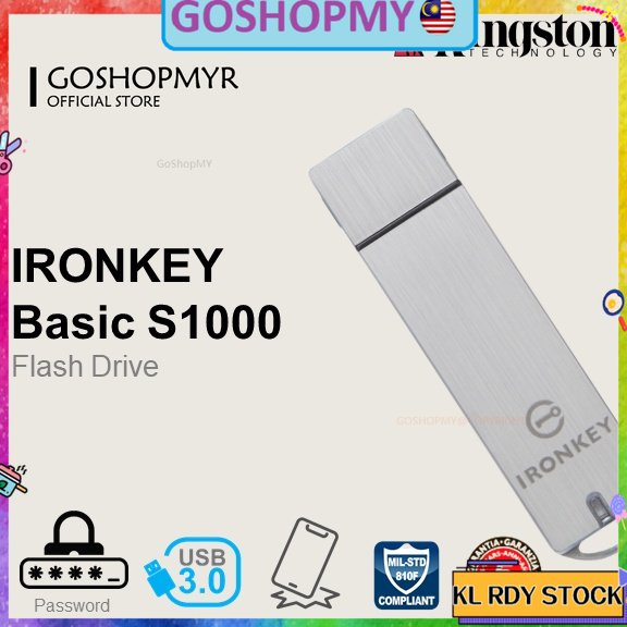 (PRE-ORDER) Kingston IronKey S1000 Basic USB 3.0 Flash Drive ( 4GB ...