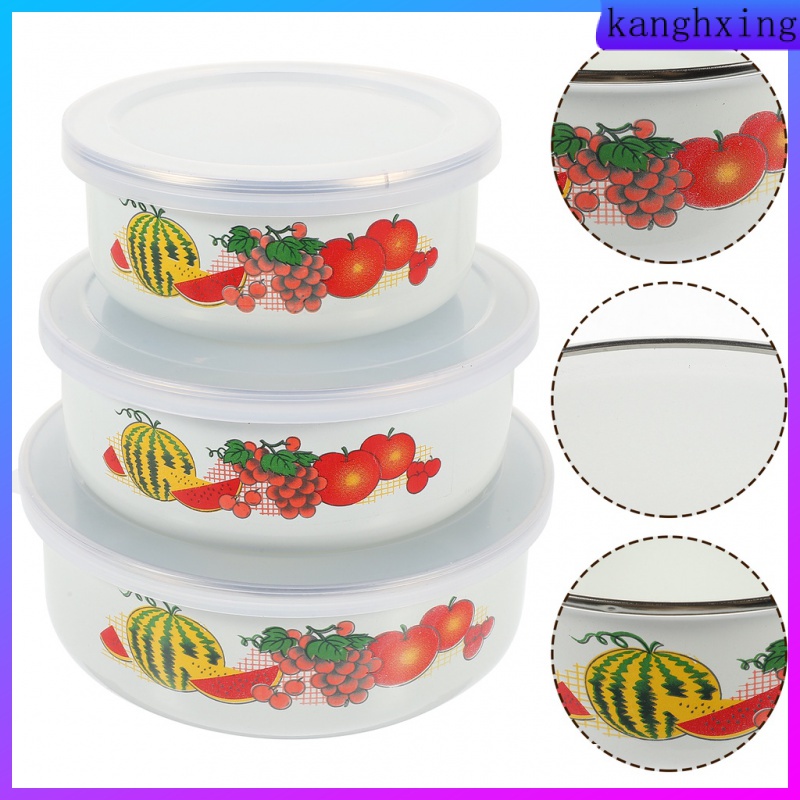 Fresh-keeping Enamel Bowl Chinese Food Containers Soup Bowls Ramen ...