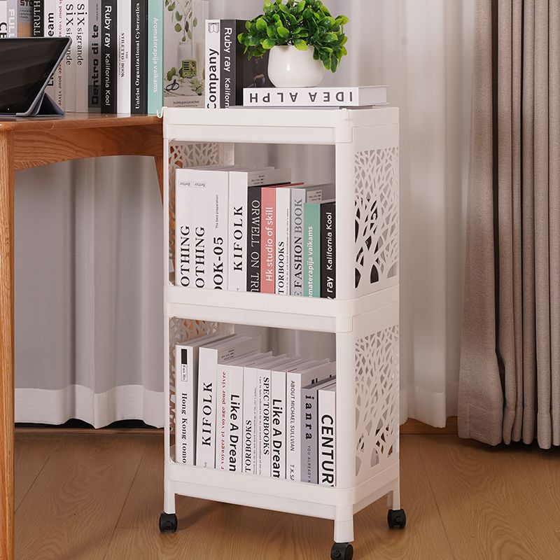 Wheeled Movable Desk Bookshelf Small Bookshelf Bookcase Simple Desktop ...