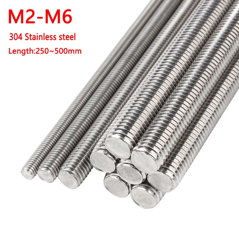1Pcs 304 Stainless Steel Full Thread Rod Screw Rod Headless Bolt Thread ...