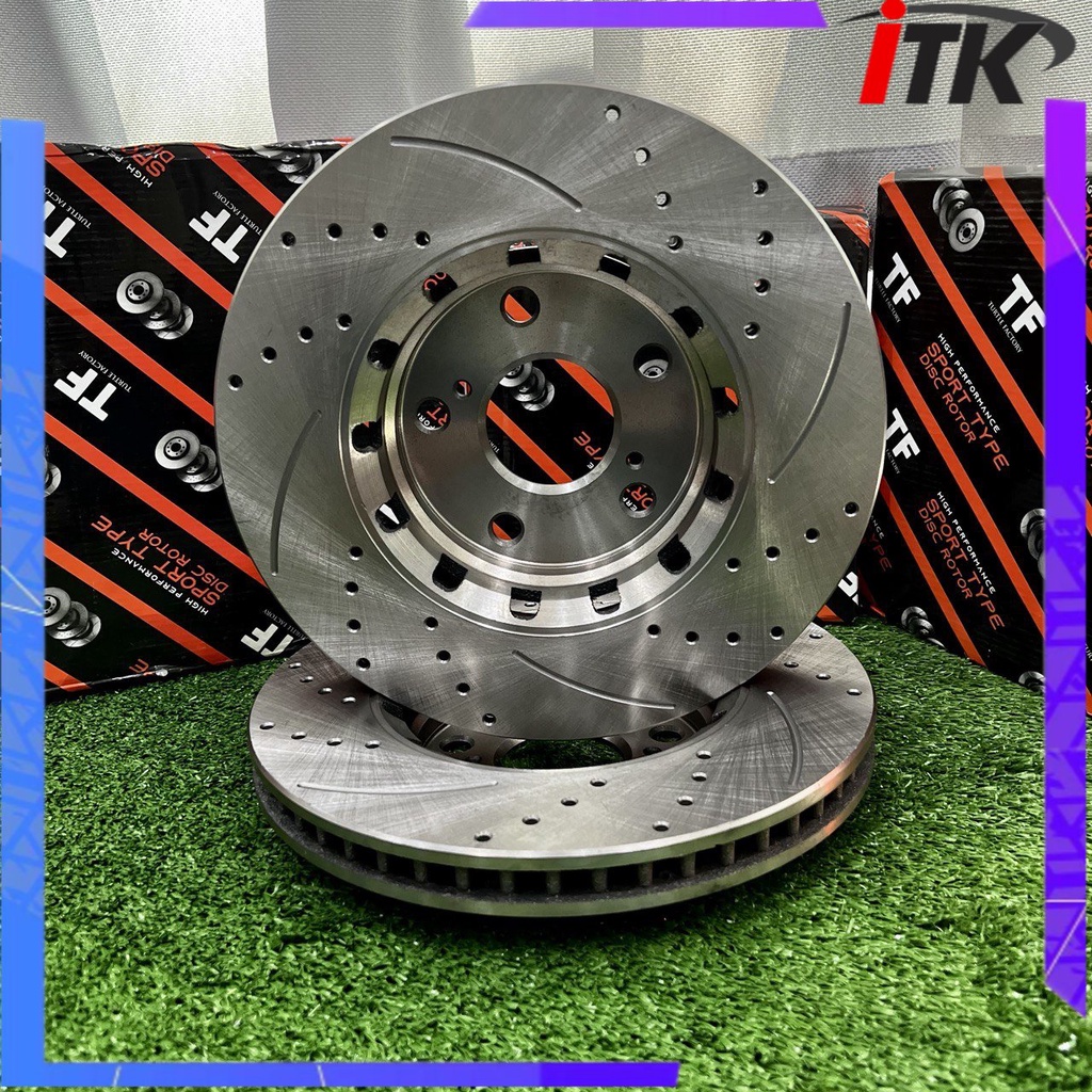 ORIGINAL TF SLOTTED & DRILLED DISC ROTOR FOR TOYOTA ESTIMA ACR50 ...