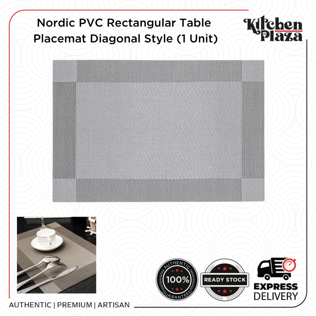 Nordic PVC Rectangular Table Placemat Diagonal Style (1 Unit) | Shopee ...