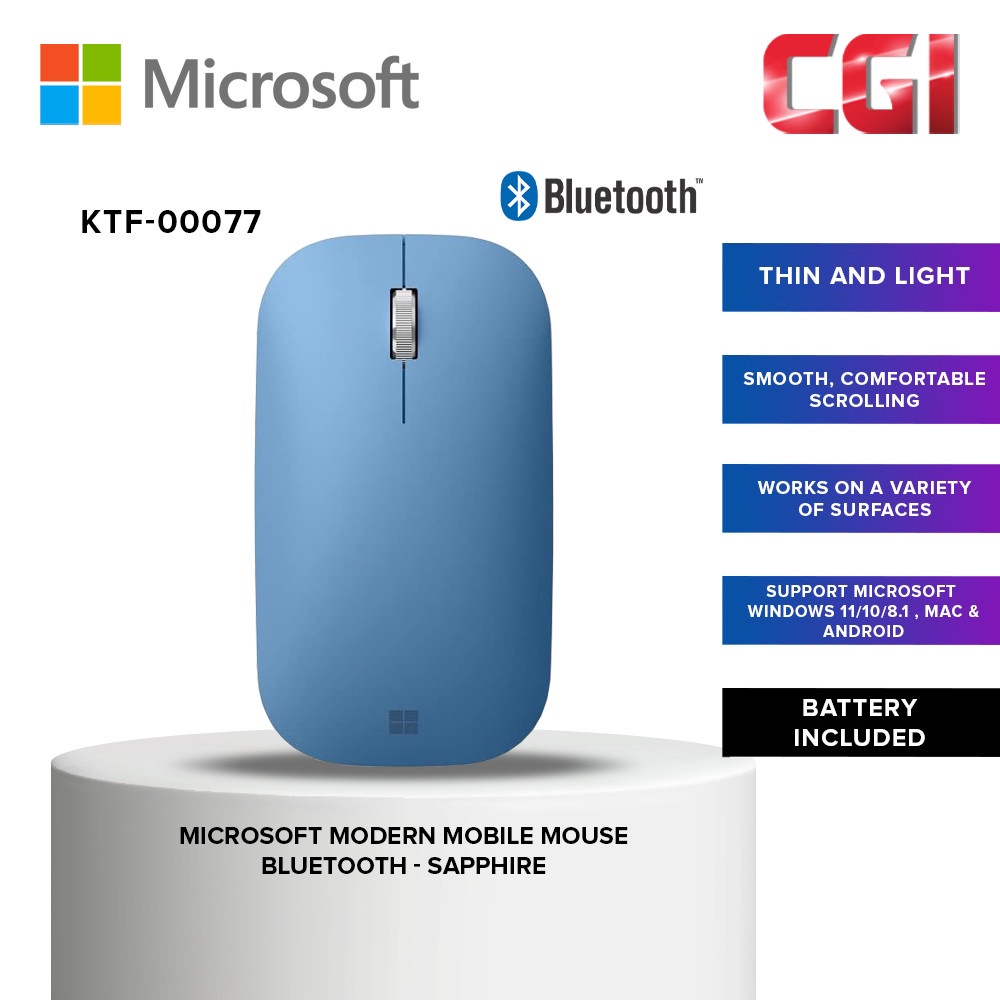Microsoft Modern Mobile Mouse Bluetooth Sapphire KTF-00077 | Shopee Malaysia