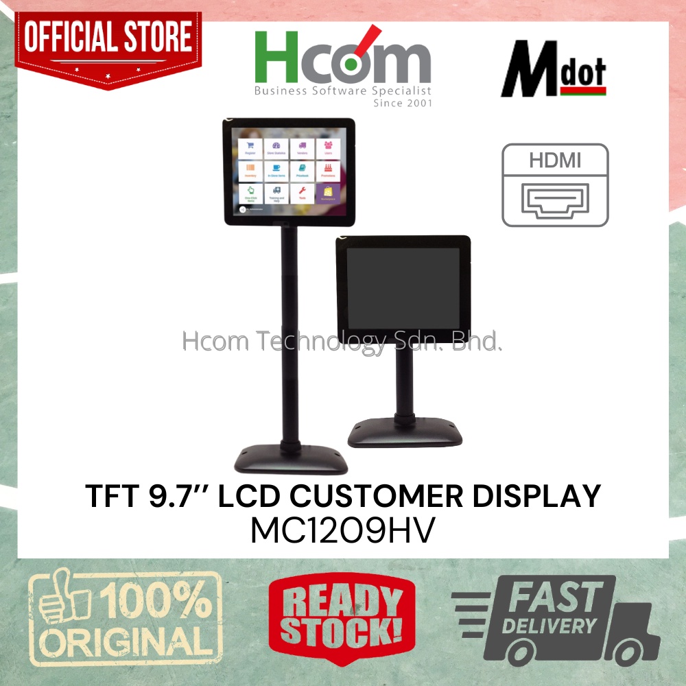 MDOT 9.7" LCD Customer Display MC1209HV (HDMI) | Shopee Malaysia