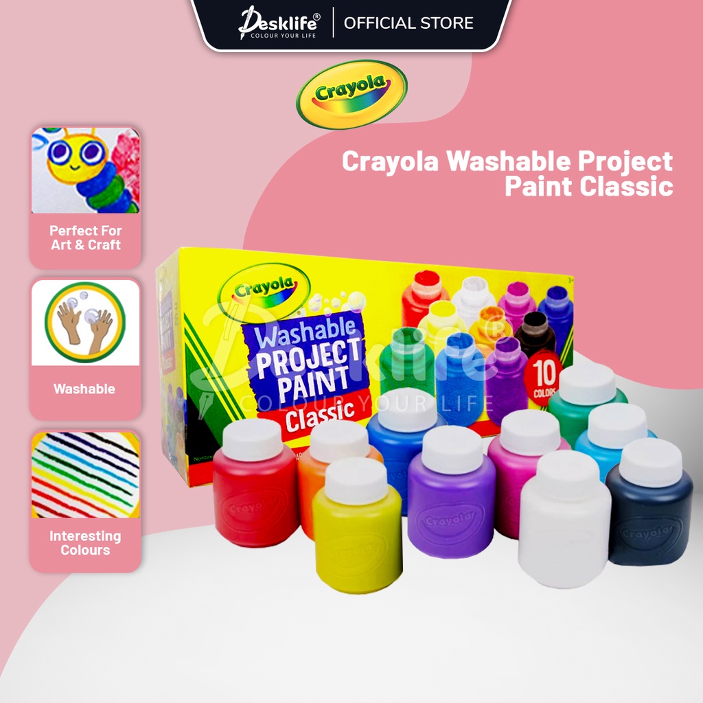 Desklife Crayola Washable Safety Water Colour Project Paint Classic for ...