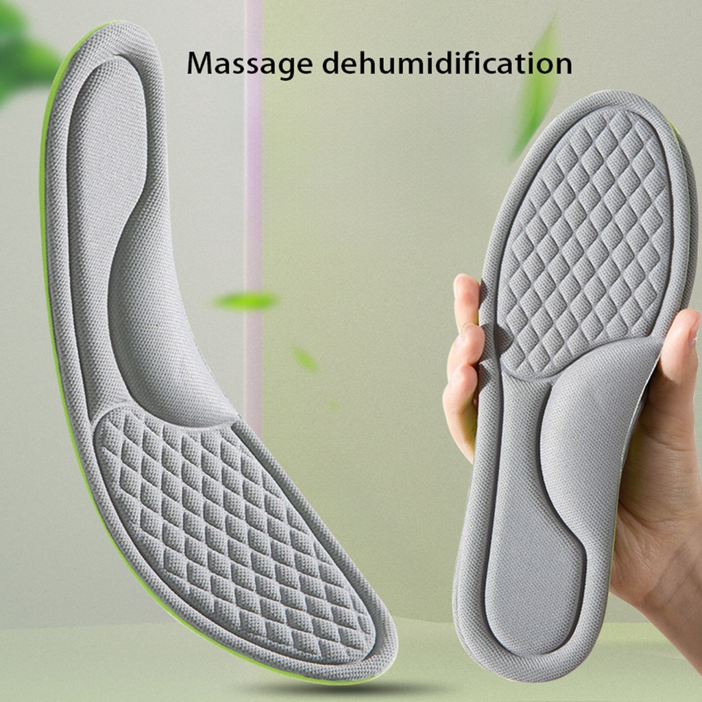 4D Soft Sweat Memory Foam Insoles for Shoes Men Women Deodorant Absorb ...