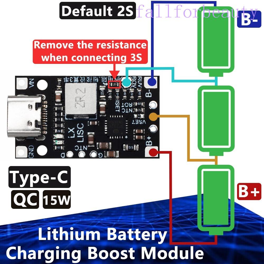FALLFORBEAUTY Lithium Battery Charging Boost Module, Fast Charge Boost Converter Module, with ...