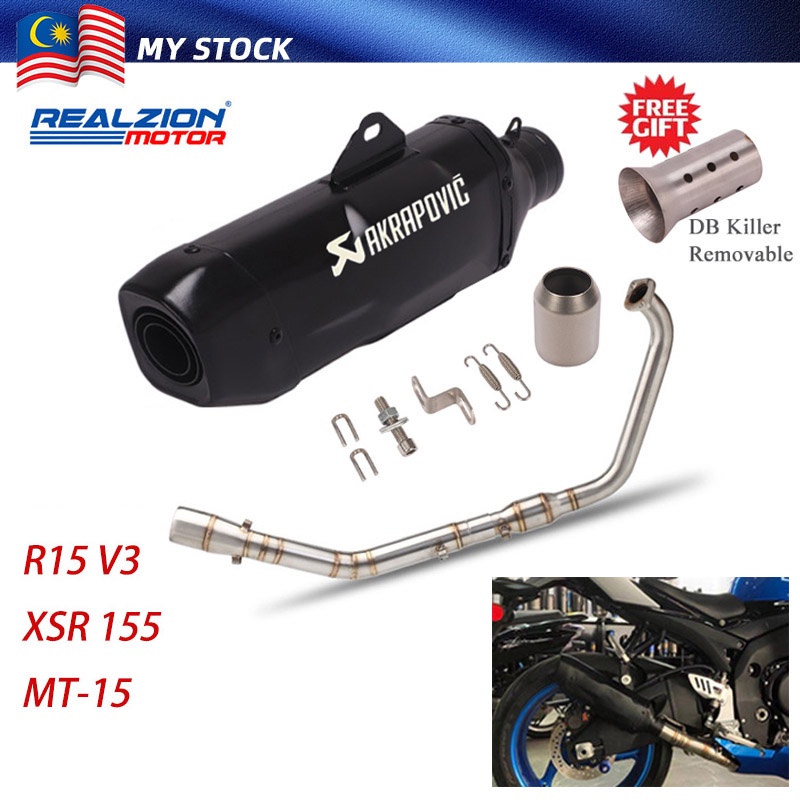 Realzionmotor Motorcycle For Akrapovic Exhaust Pipe R15 V3 Mt15 Xsr 155