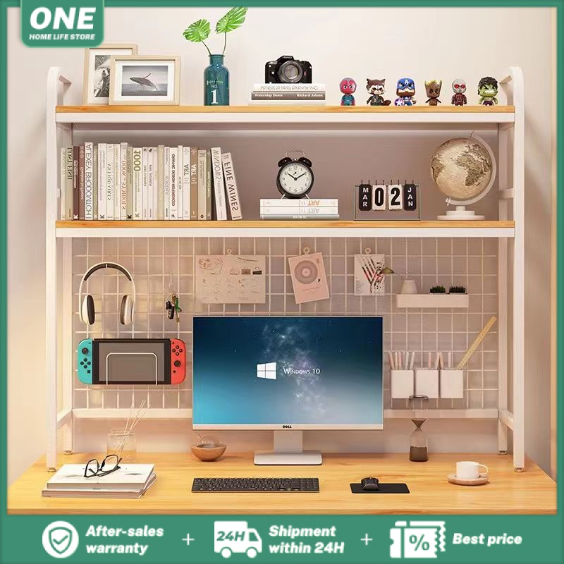Pegboard With grid bookshelf desk storage shelf desktop multilayer iron ...