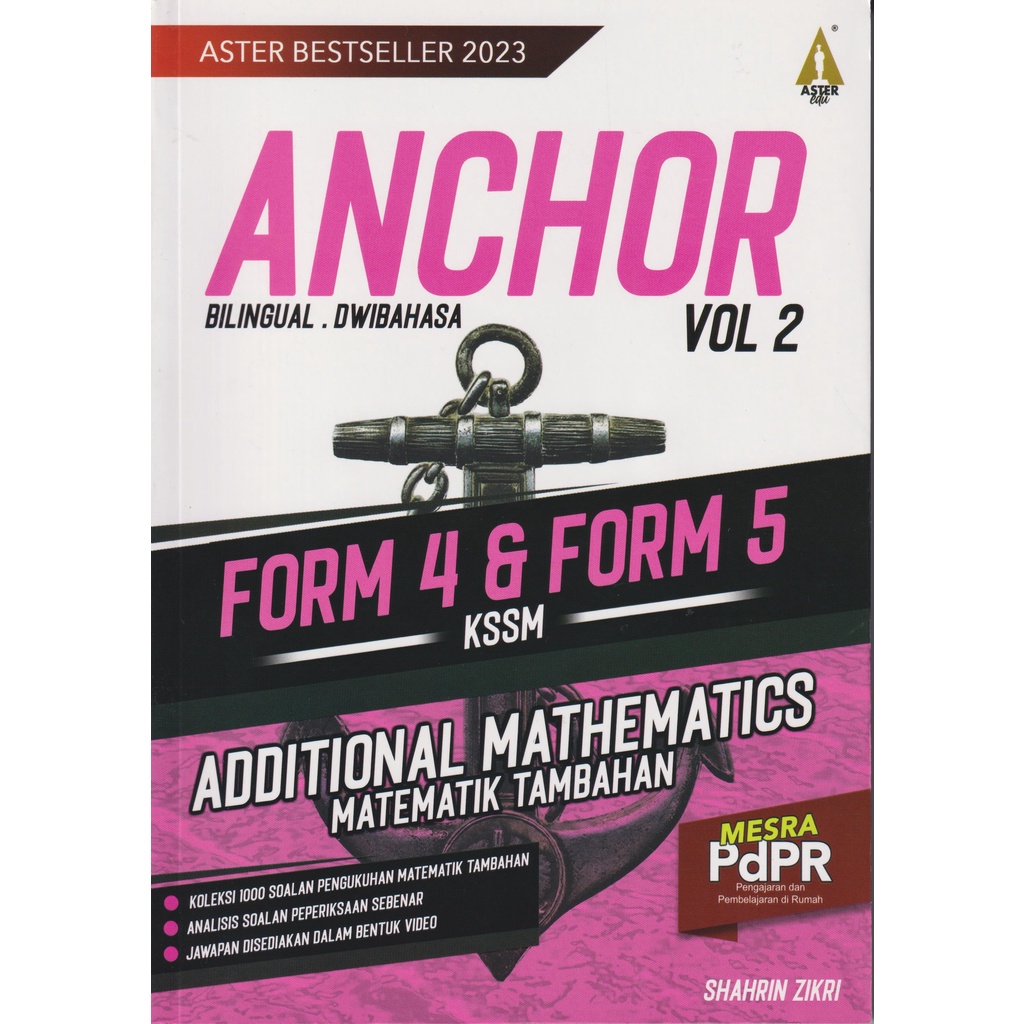 ANCHOR MATEMATIK TAMBAHAN VOL 2 FORM 4 & FORM 5 KSSM | Shopee Malaysia