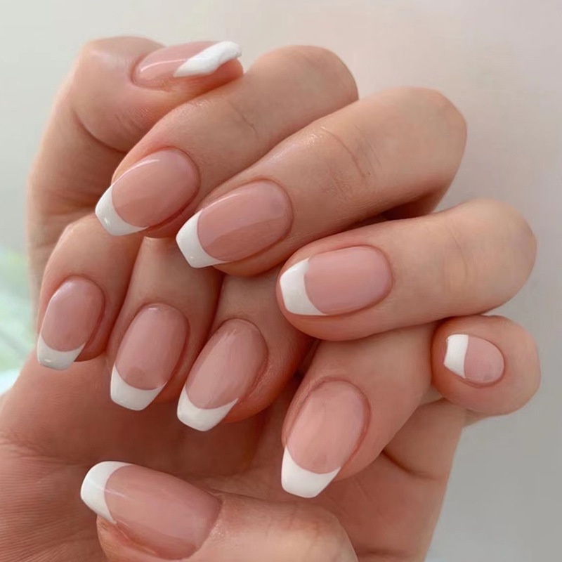 Handmade Short Style Simple Wearable Nail French White Edge Short ...