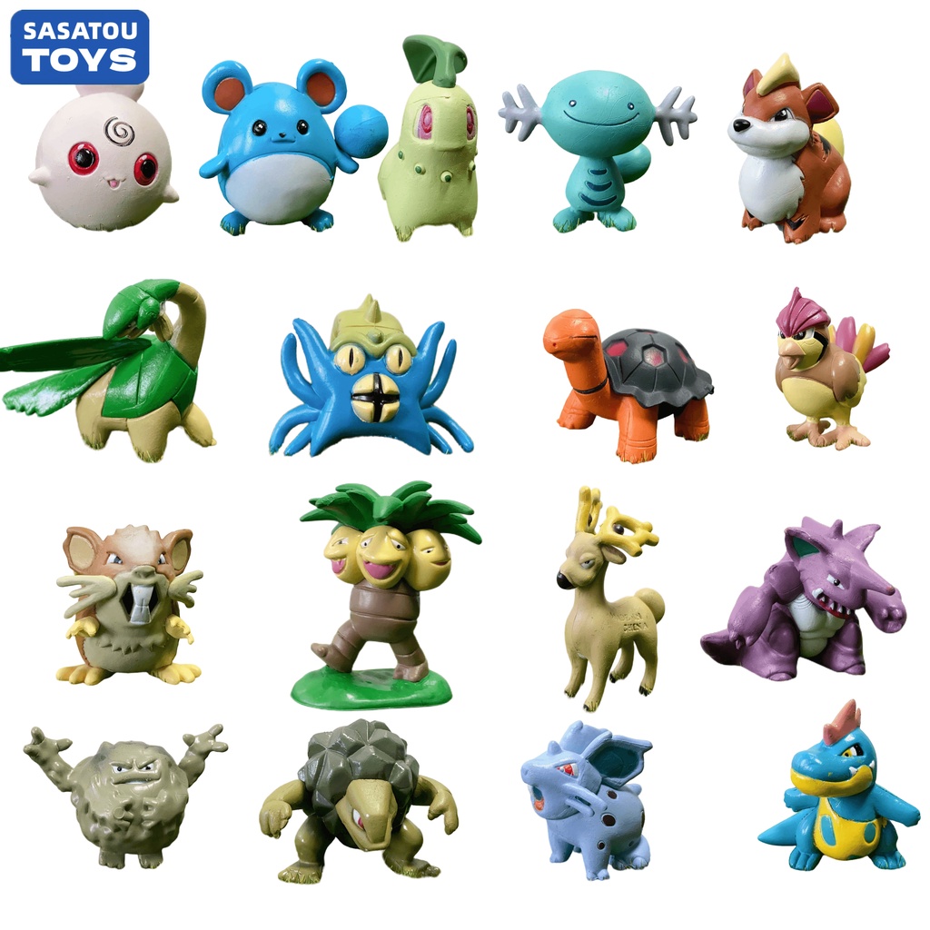 Pokemon figures Pikachu Omastar Torkoal Graveler Golem Hoppip Stantler ...