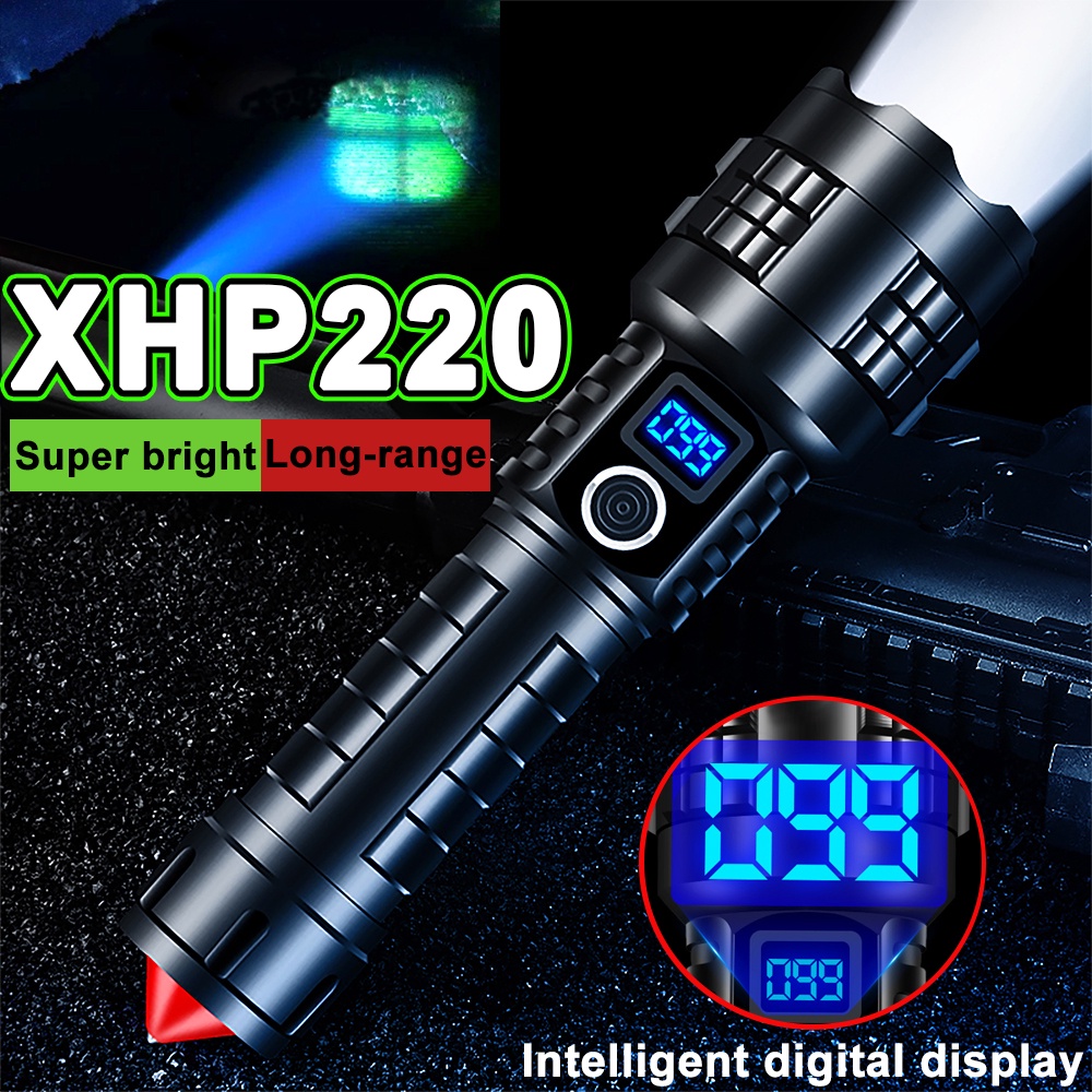 10000000LM Flashlight High Power torch light rechargeabl super bright ...